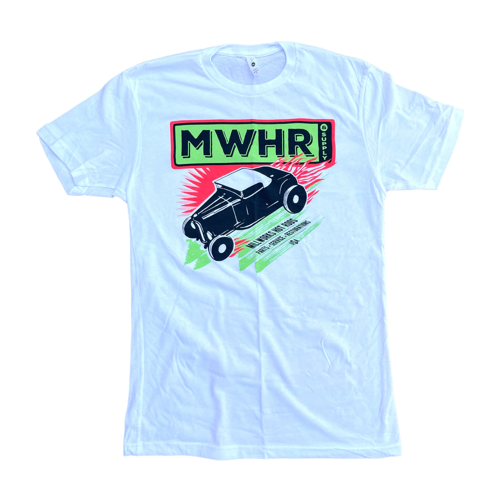 MWHR 31 Roadster Short Sleeve Tee Shirt - White – Millworks Hot Rod